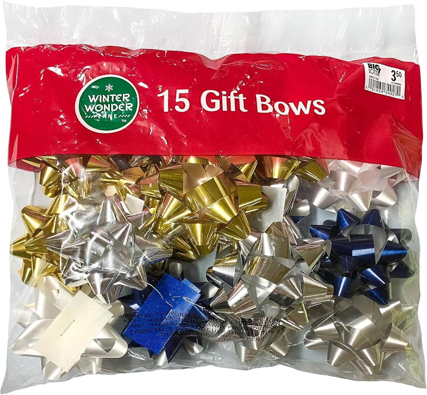 Berwick Holiday Holographic Peel N Stick Gift Wrap Bows, Assorted ...