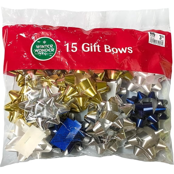 Berwick Holiday Holographic Peel N Stick Gift Wrap Bows, Assorted ...