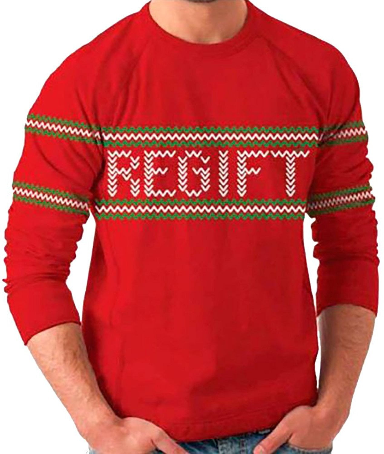 Holiday Present Regift Adult Red Ugly Christmas Sweater - Walmart.com