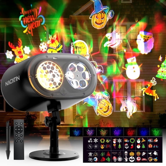 Holiday Projector Lights Remote Control NACATIN HD Effects Projector ...