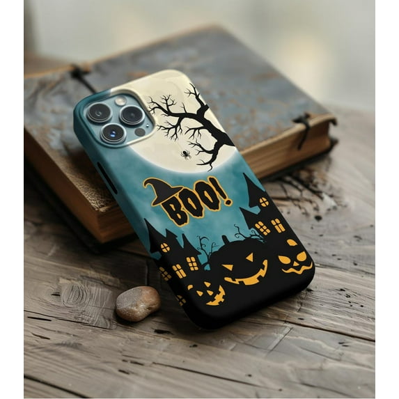 Holiday Pumpkins and BOO Text Phone Case for iPhone 11 to 17 A Tough ...