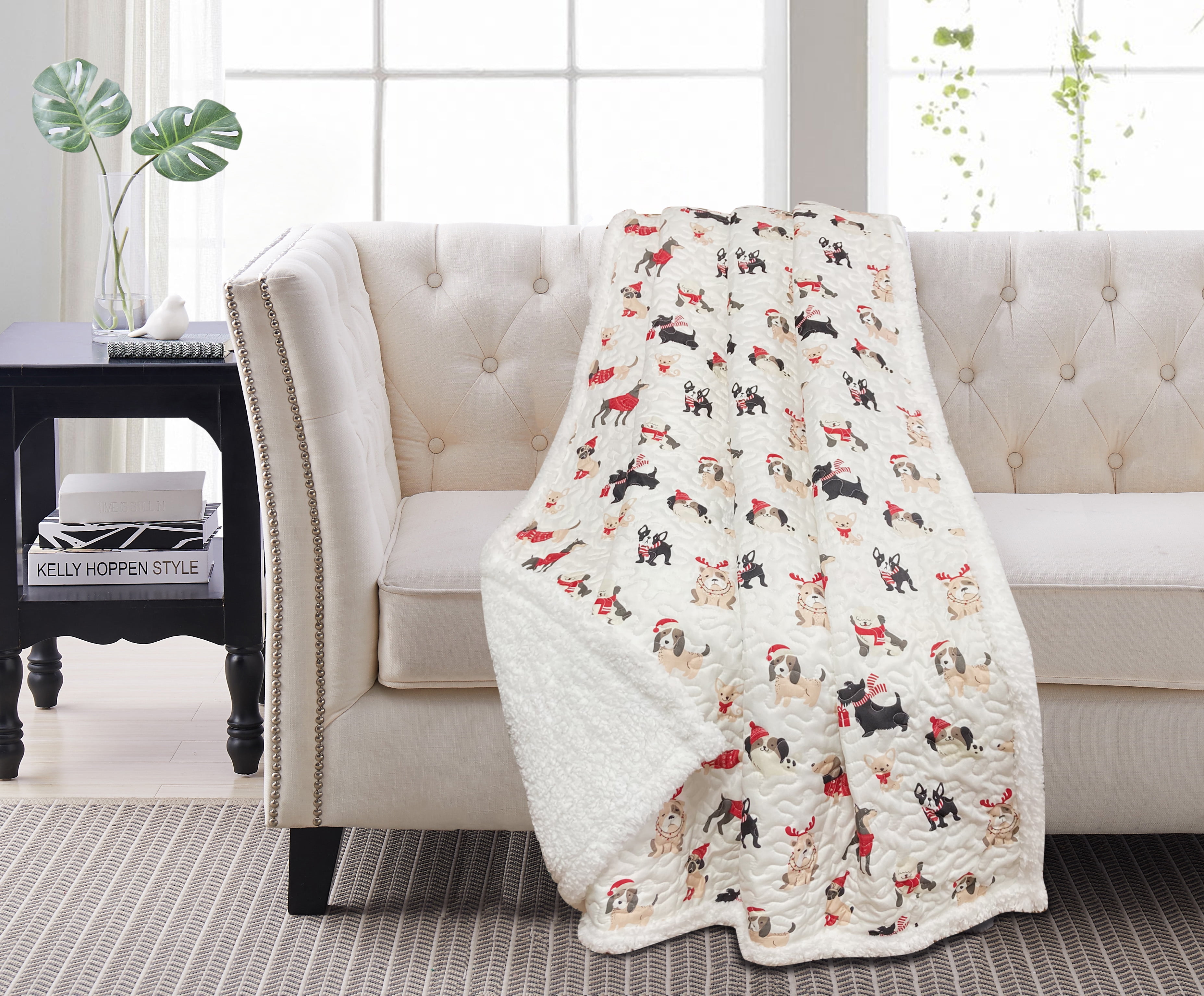 Holiday Puppies Sherpa Throw - Walmart.com