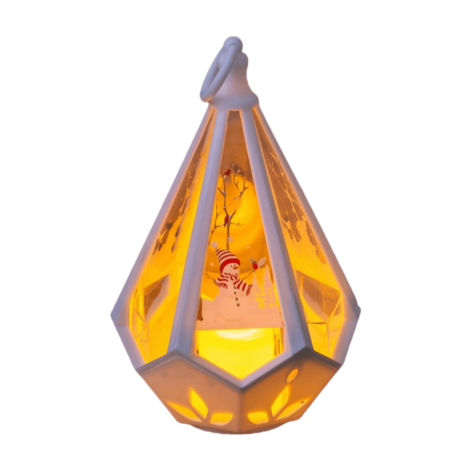 Holiday Retro Night Light Mini Christmas Triangle Lantern Indoor Window ...