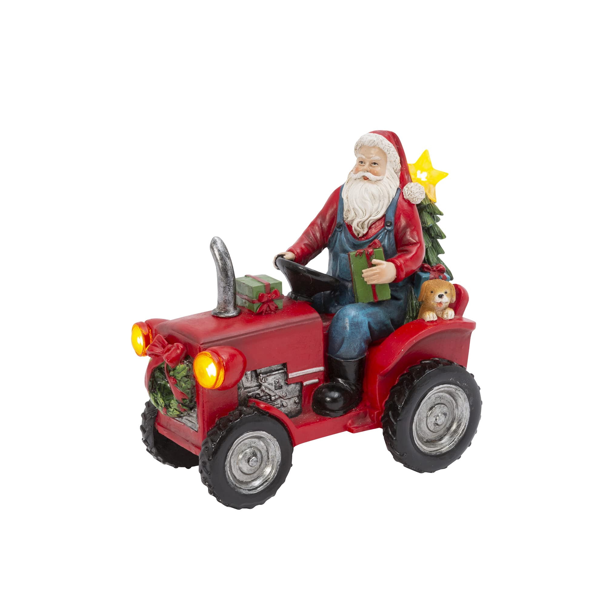 Gerson 2596980 Battery Operated Lighted Resin Santa Driving Tractor 6.6 ...