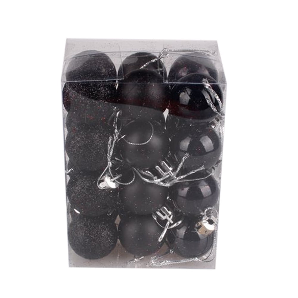 Feltree Christmas Ornaments 2023! 24 Black Xmas Tree Baubles Balls ...