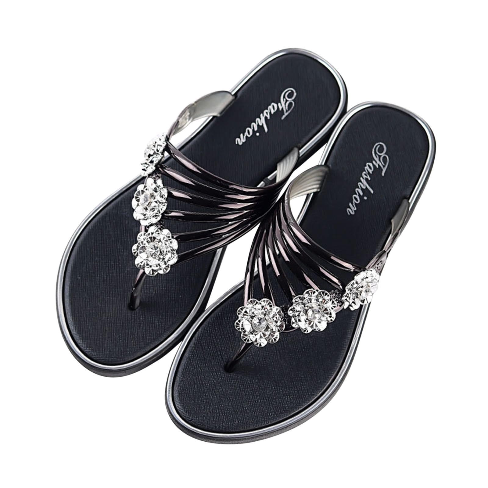 Kukoosong Flat Sandals Women Flip Flops for Women Flat-bottomed Clipped ...