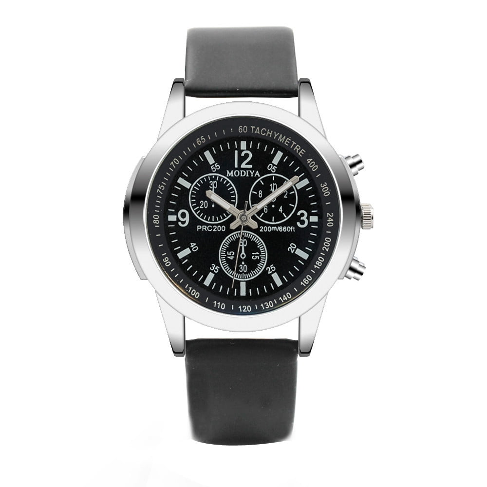 Kukoosong Watch for Men Three Eye Watches Quartz Mens Watches Blue ...