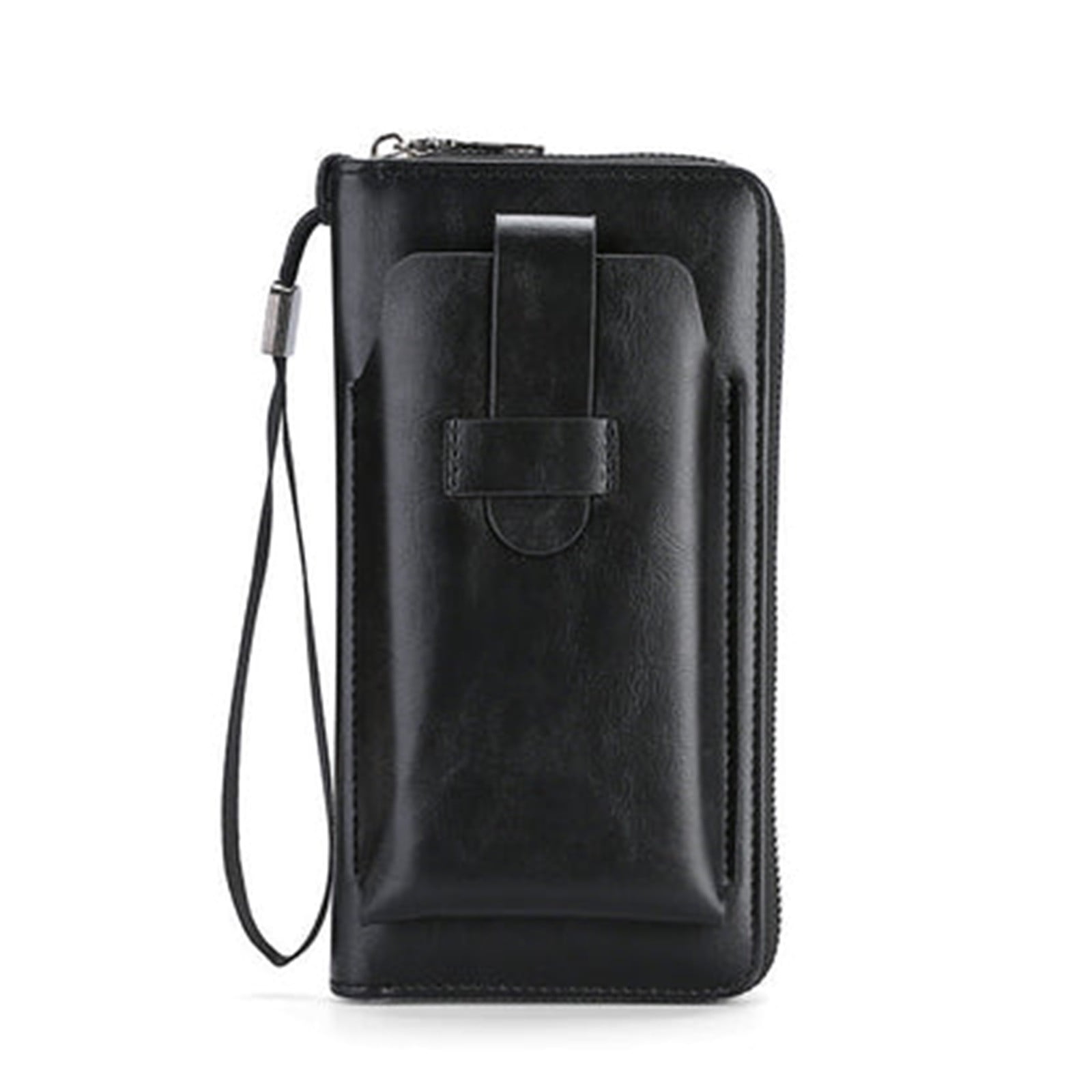 Holiday Savings! Feltree Large Capacity Long Men's Leather Zippered ...