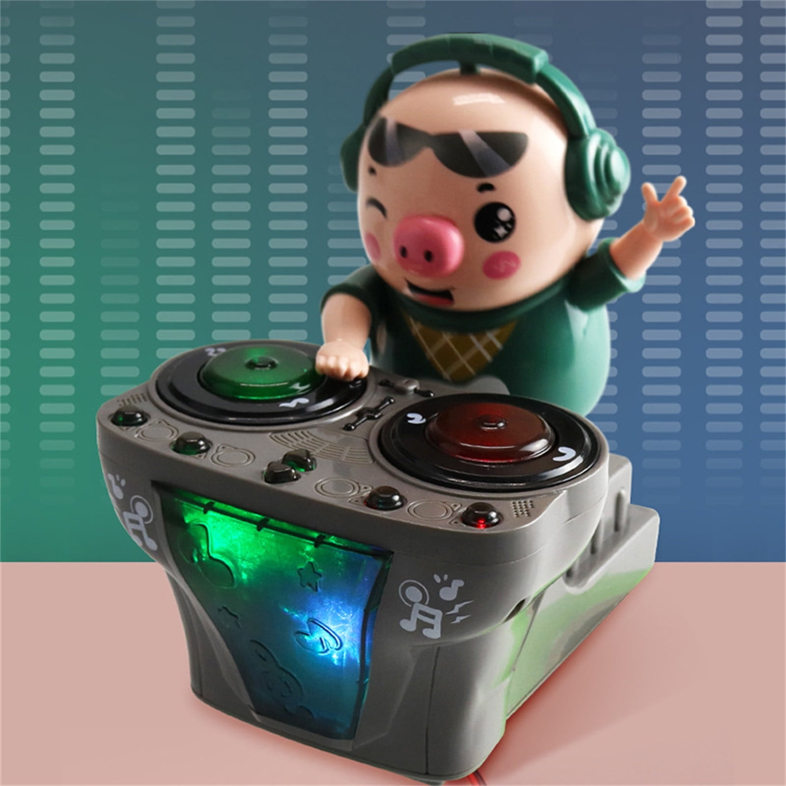 JOGZMZ Toys, DJ Electric Music Dancing Pig Toy with Colorful Light Back ...