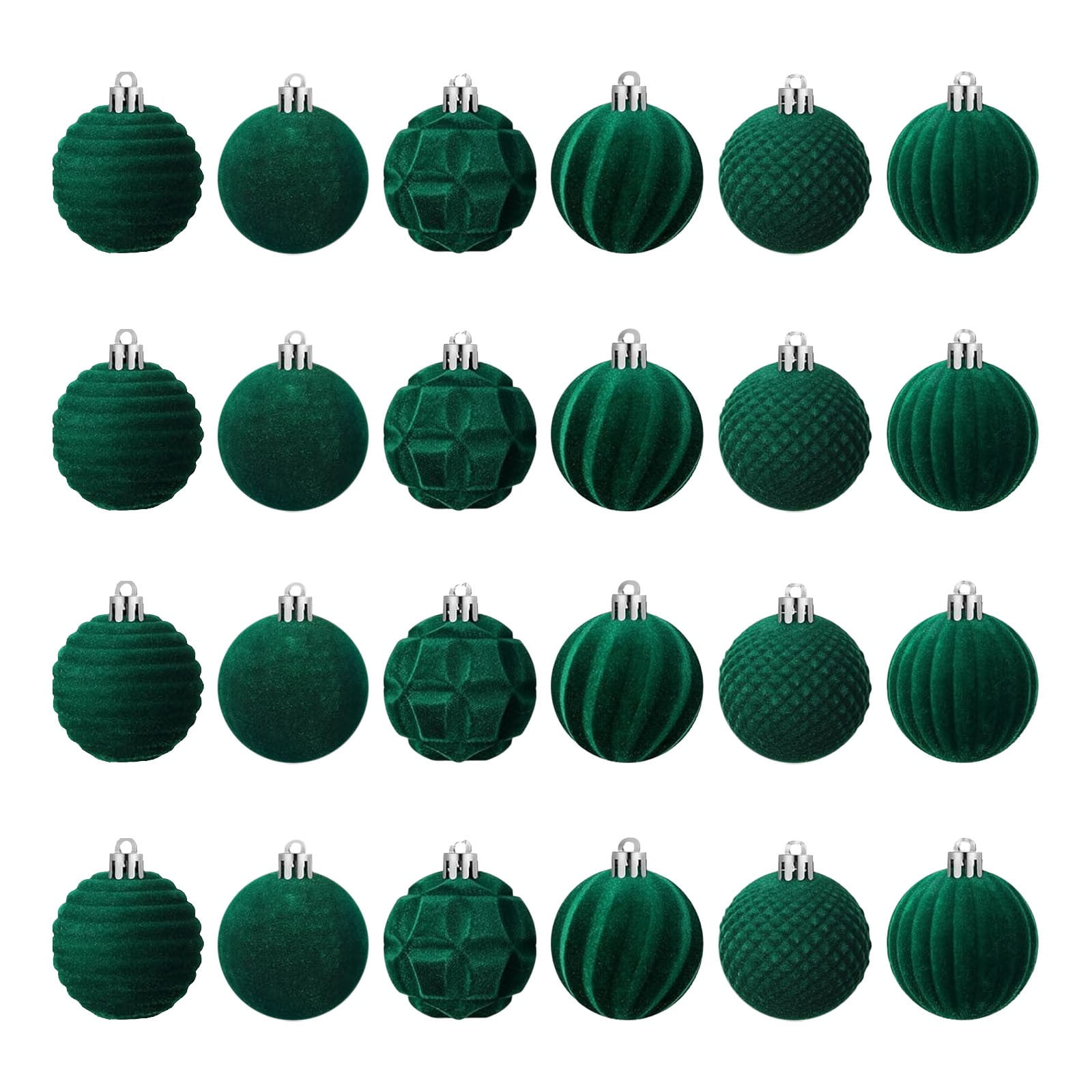 Staron 30Pcs Velvet Christmas Ornaments (Green), Christmas Tree Balls ...
