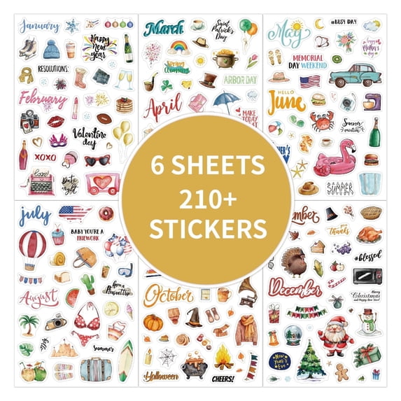 Holiday Seasonal Planner Sticker Sheets - Vintage Seasonal Sticker Pack ...