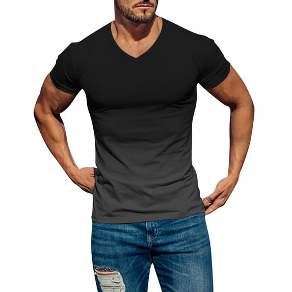 Holiday Shirt for Men Comfort Soft Gradient Solid Color Slim Short ...