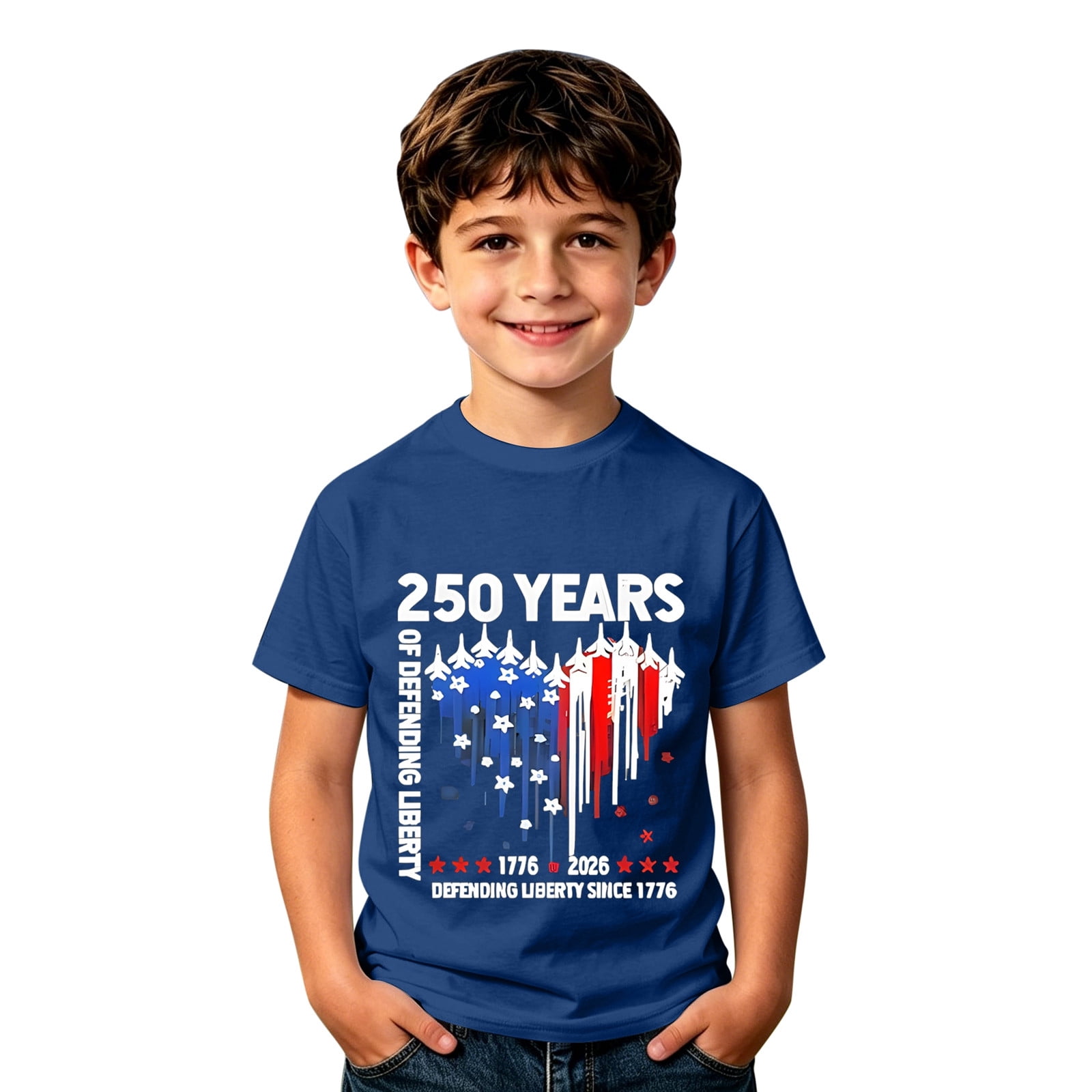Holiday Shirt for Boy Patriotic 4Th of July Print Comfort Boys Spring ...
