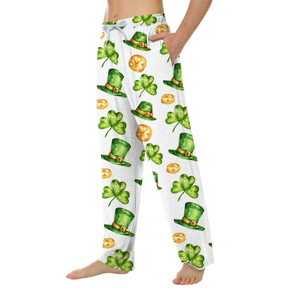 Holiday Sleepwear Pants for Men - St. Patrick's Day Shamrock Design ...