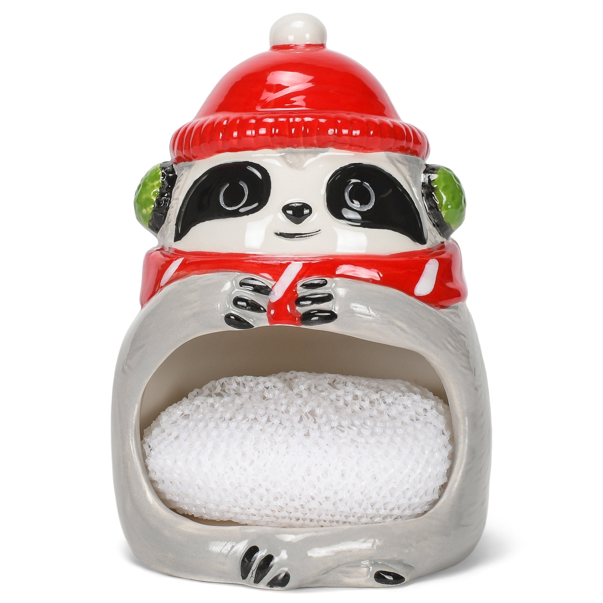 Holiday Sloth Silver 6 x 4 Earthenware Large Scrubby Holder - Walmart.com