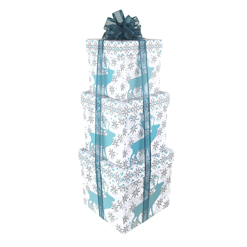 Holiday Snowflake Country Moose Nested Christmas Gift Boxes, 5, 6 and 7 ...