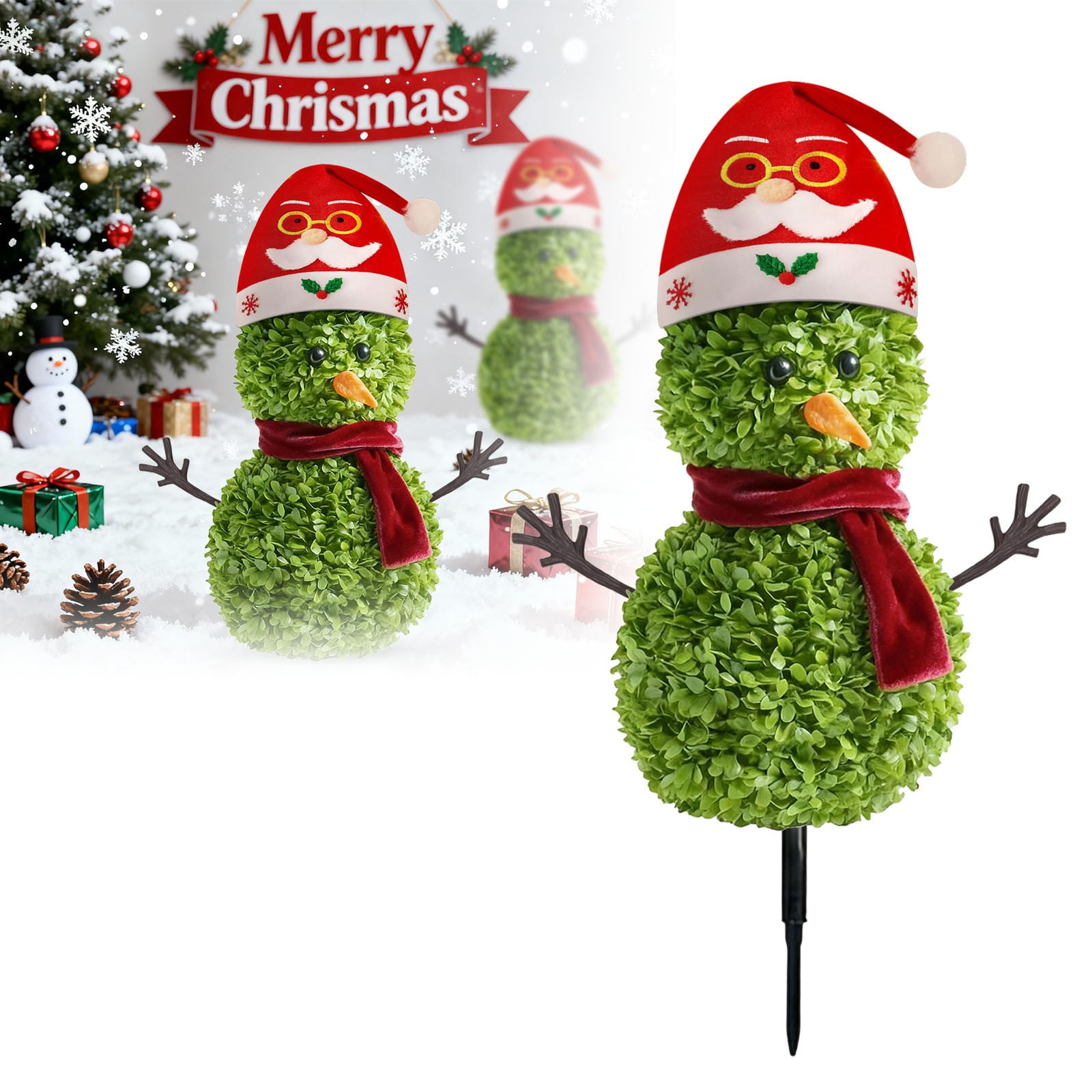 Outdoor Holiday Snowman Stake Lighted Display 3D Insert for Garden ...