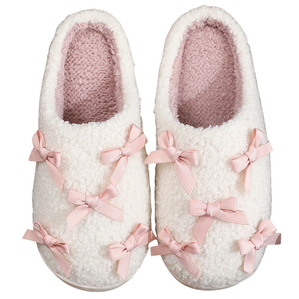 Holiday Special! Cozy Plush Spooky Slippers, Women Bow Slipper Cute ...