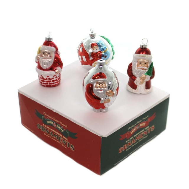 Holiday Splendor Santa Figures Ornament Set of 4 3.25" - Walmart.com