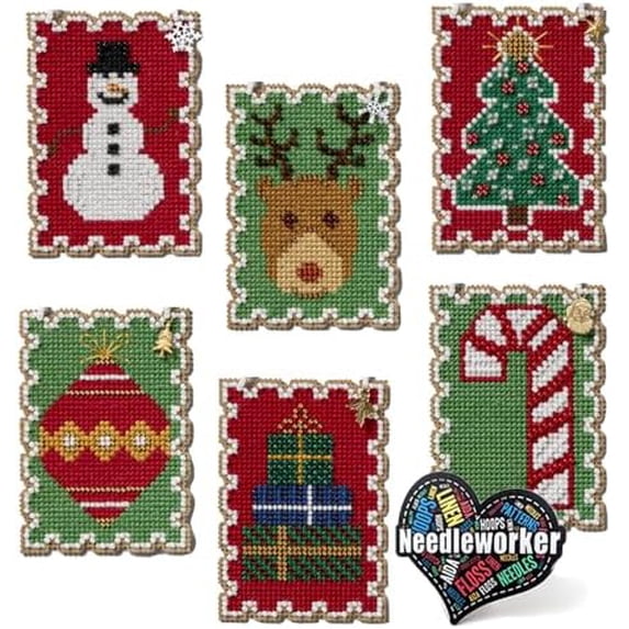 Holiday Stamps Charmed Ornament Beaded Cross Stitch Kits, Set of 6 ...