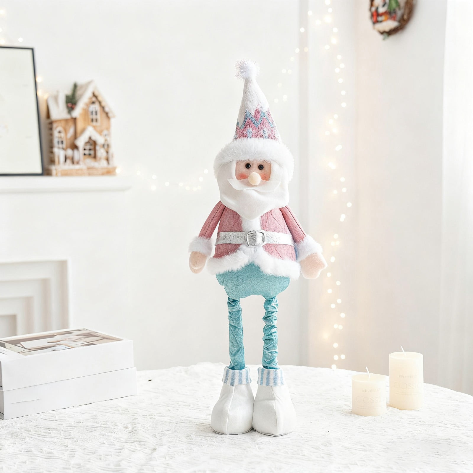 Holiday Stretchable Plush Christmas Dolls Santa Snowman Reindeer Cloth ...