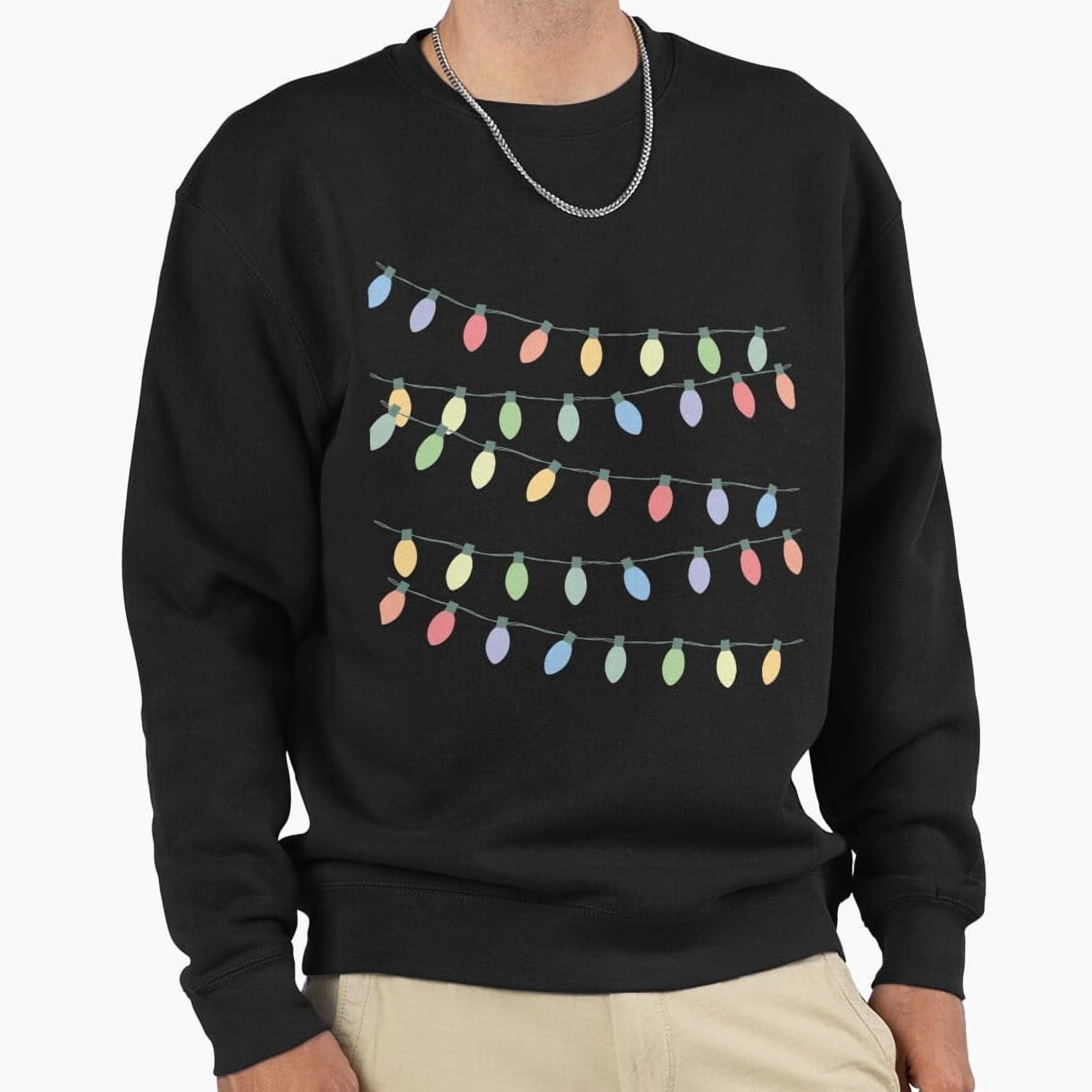 Holiday String Lights Christmas Graphic Unisex Sweatshirt Retro Vintage ...