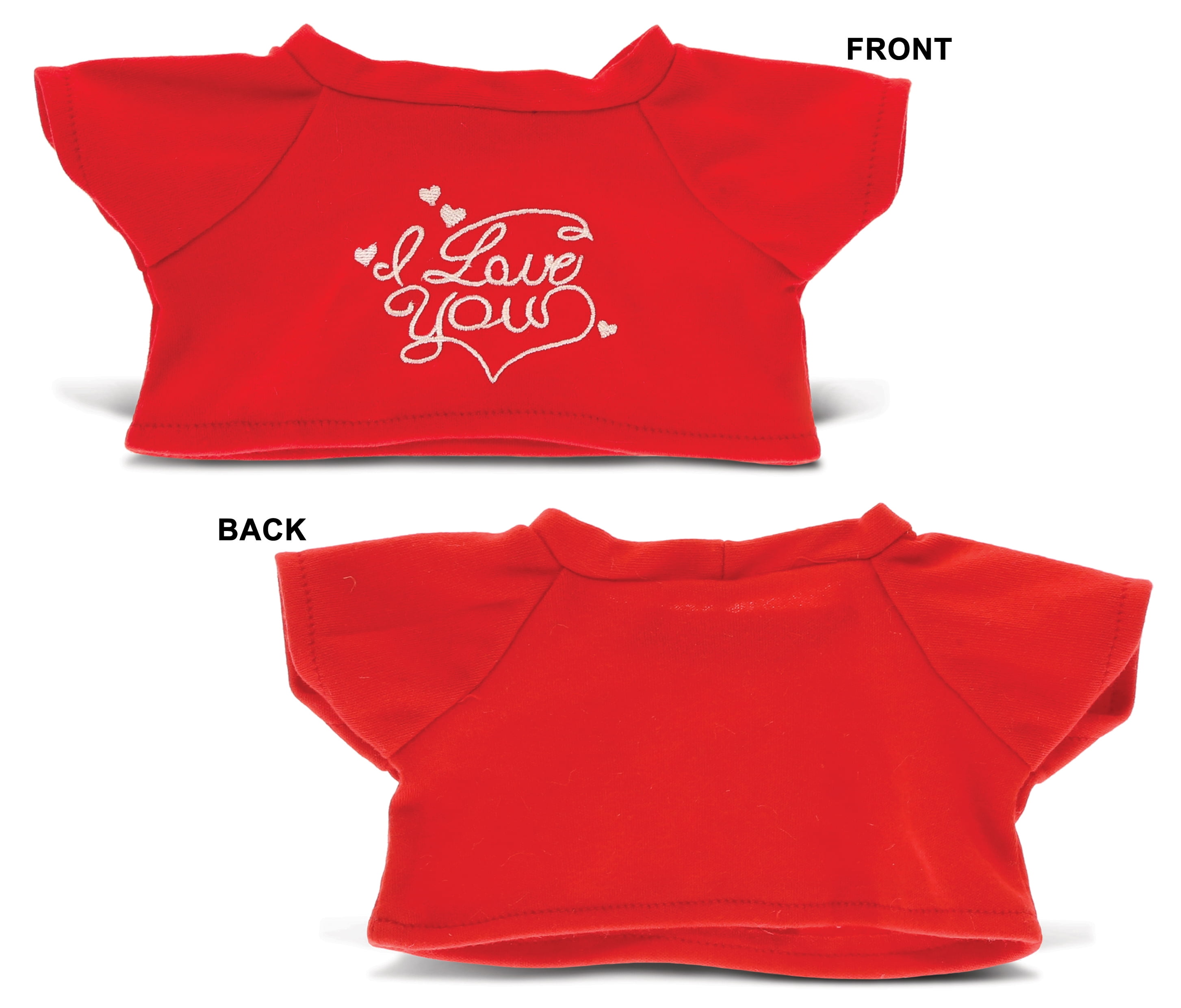 Holiday Stuffed Animal Accessories Dollibu I Love You Red Plush Shirt ...