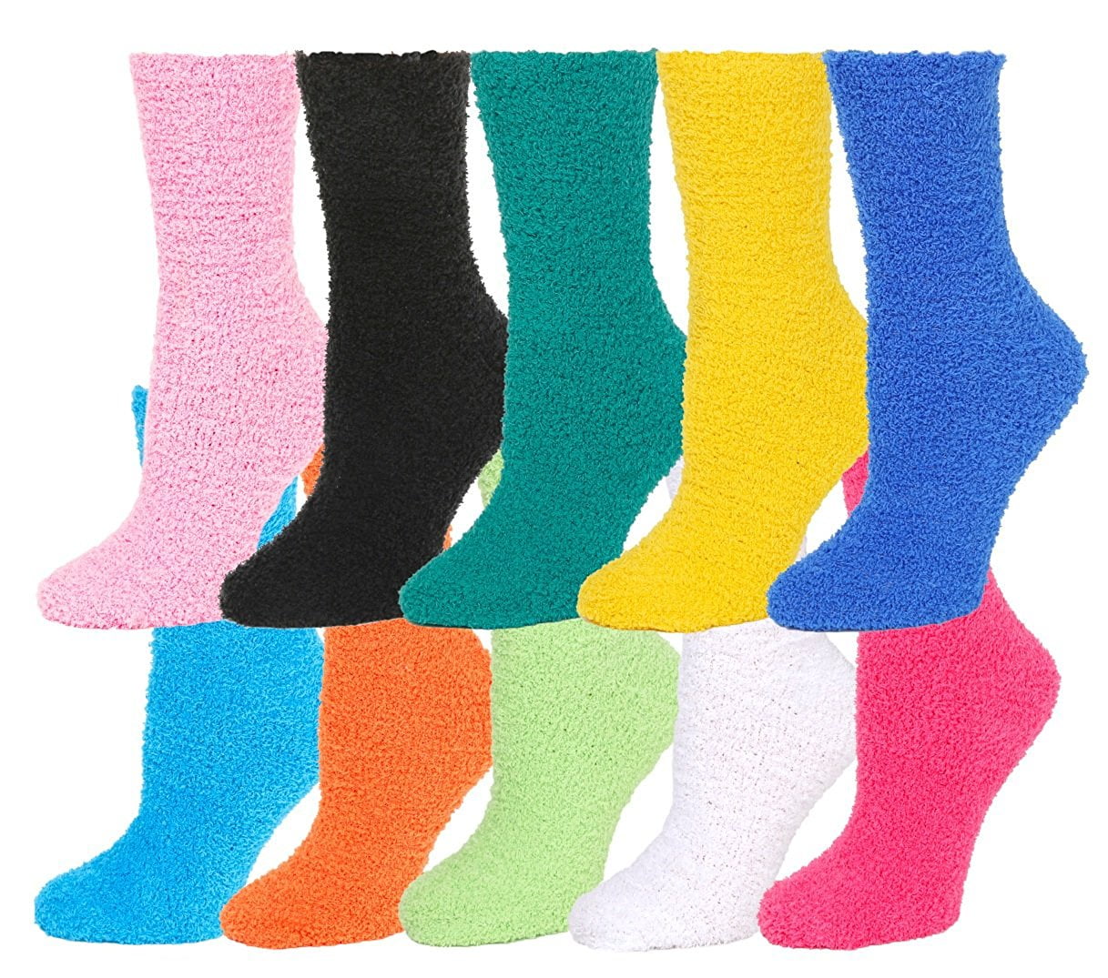 Holiday Super Soft Fuzzy Socks. Slipper Socks. Size: 9-11 (12 Pairs ...