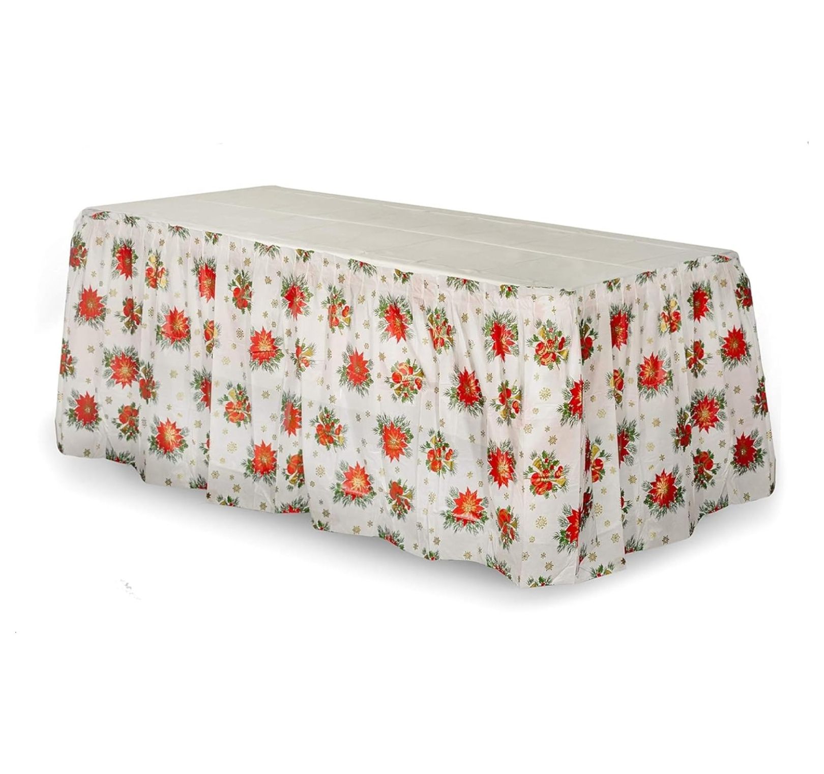 Holiday Table Skirt 6 Pack 29" X 14' Disposable Plastic Table Skirts ...