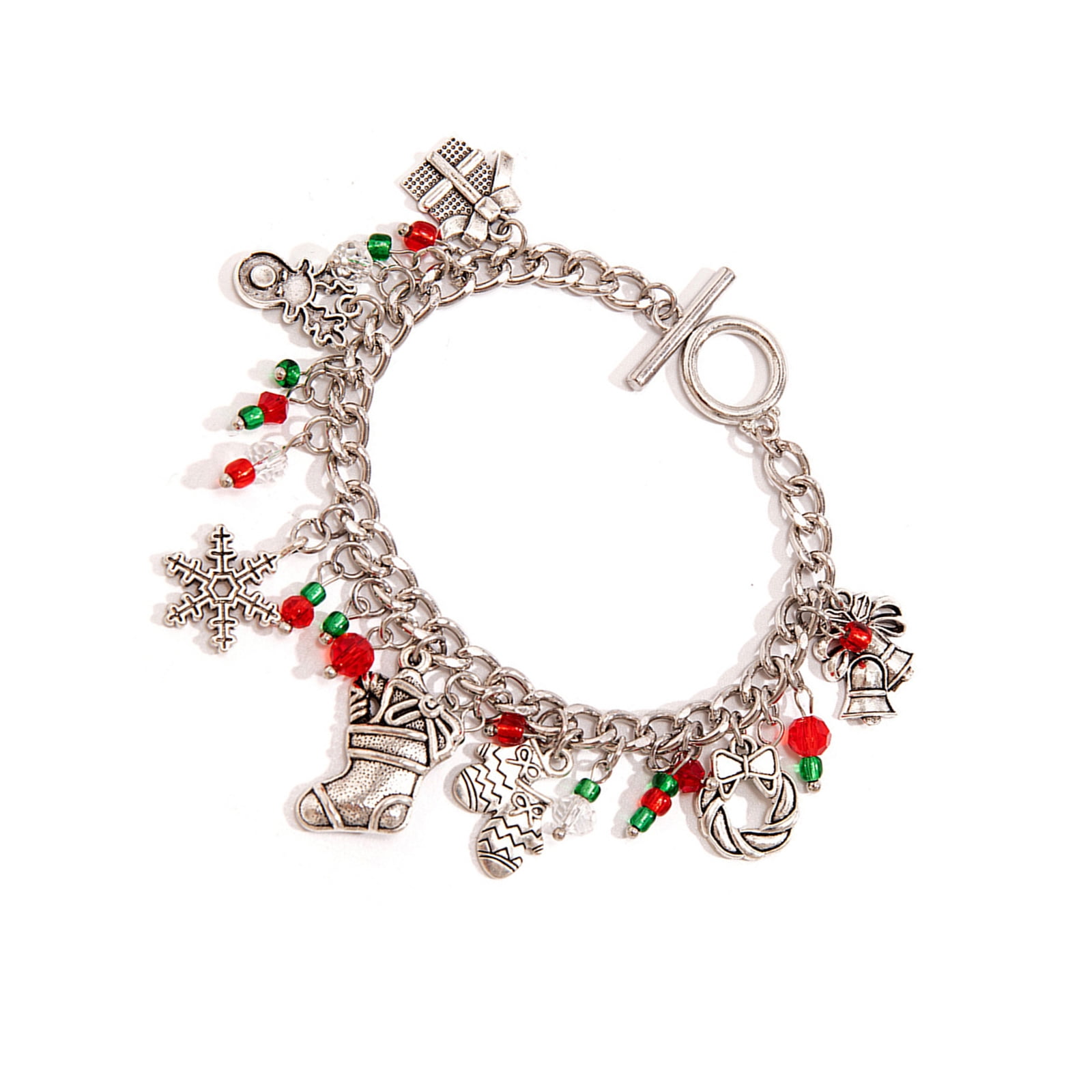 Holiday Themed Bracelets With Santa Bells And Candy Charm Unique ...