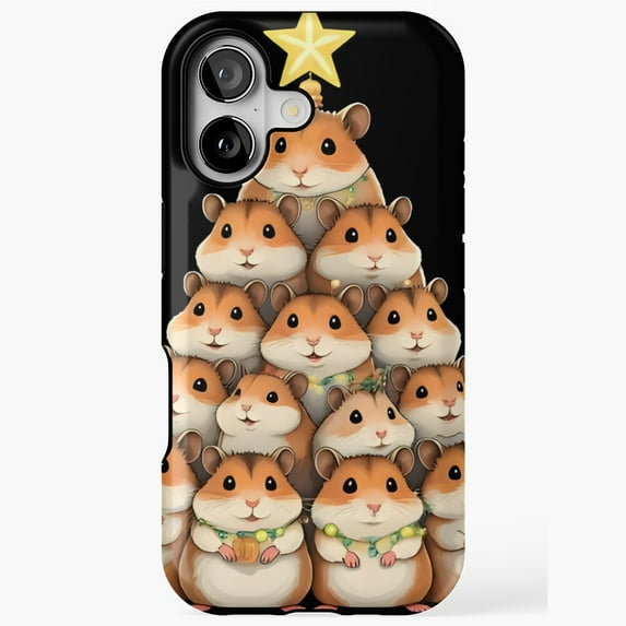 Holiday Themed Hamster Christmas Tree Phone Case 17 16 15 14 13 12 11 ...