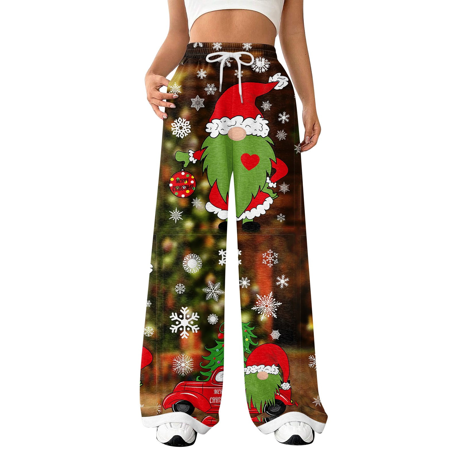 Holiday Themed Lounge Pants Women's Christmas Wide Leg Pajama Pants ...