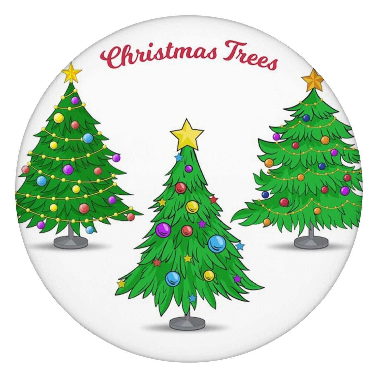 Holiday Themed Round Table Cover 44 Inch, Elastic Edging with Christmas ...