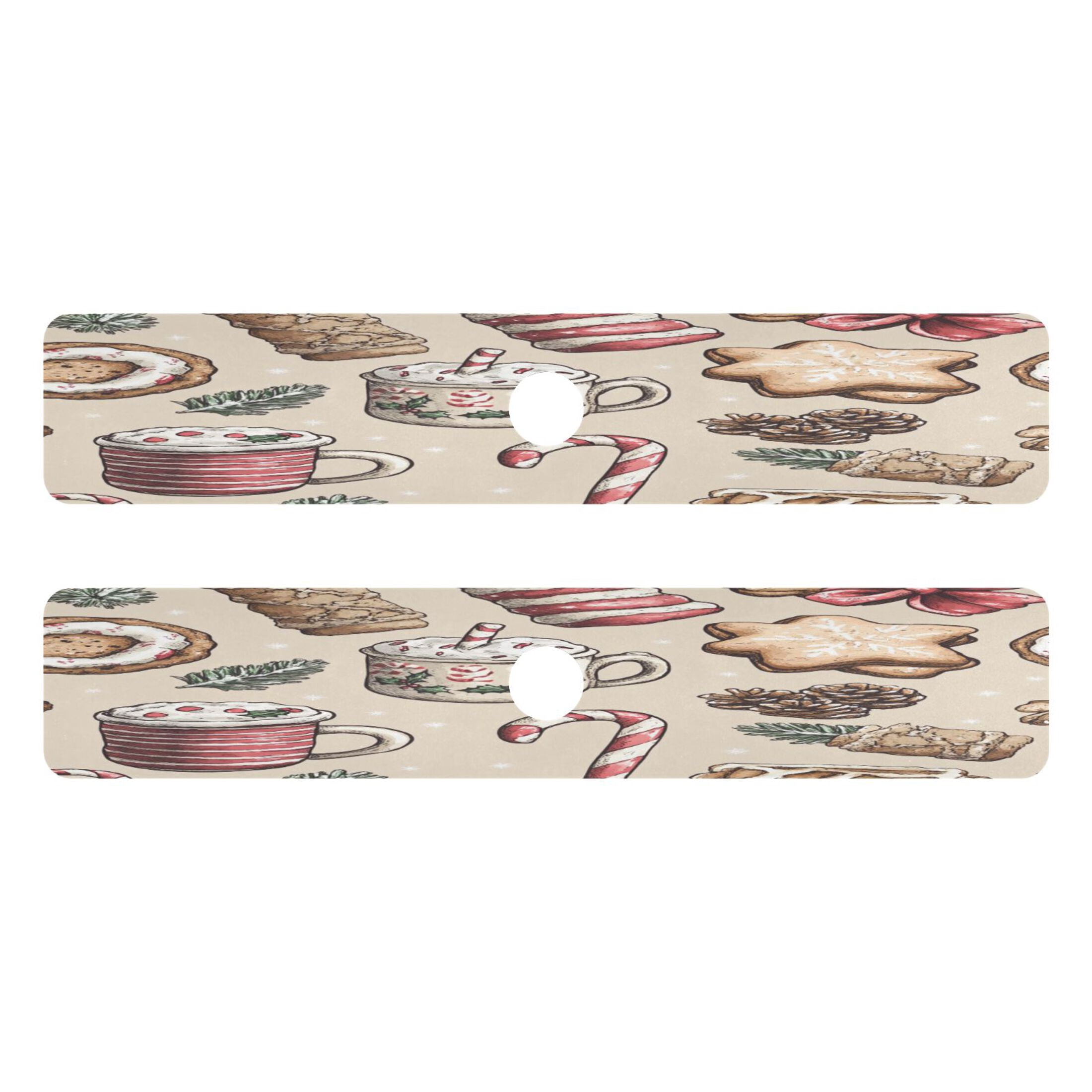 Holiday Themed Treats Pattern Extra Long Silicone Algae Sink Mat 30x5 ...