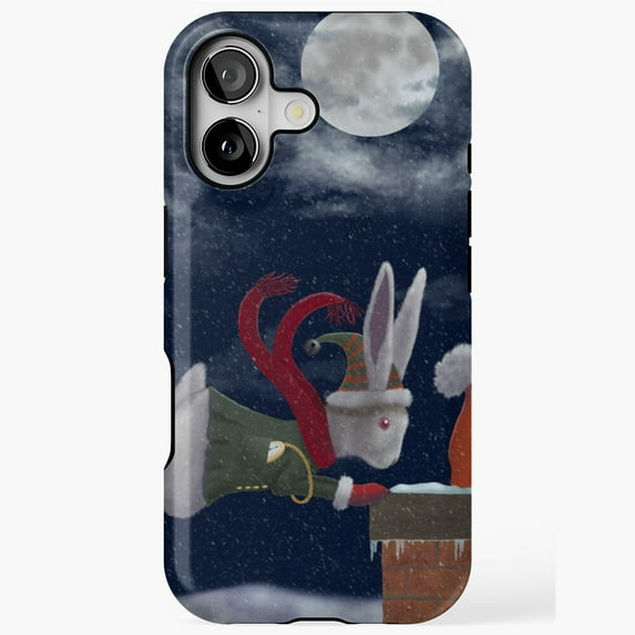Holiday Themed White Rabbit Christmas Phone Case 17 16 15 14 13 12 11 ...