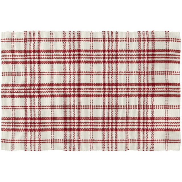 Holiday Time 24" x 36" Red Plaid Outdoor Layering Rug - Walmart.com