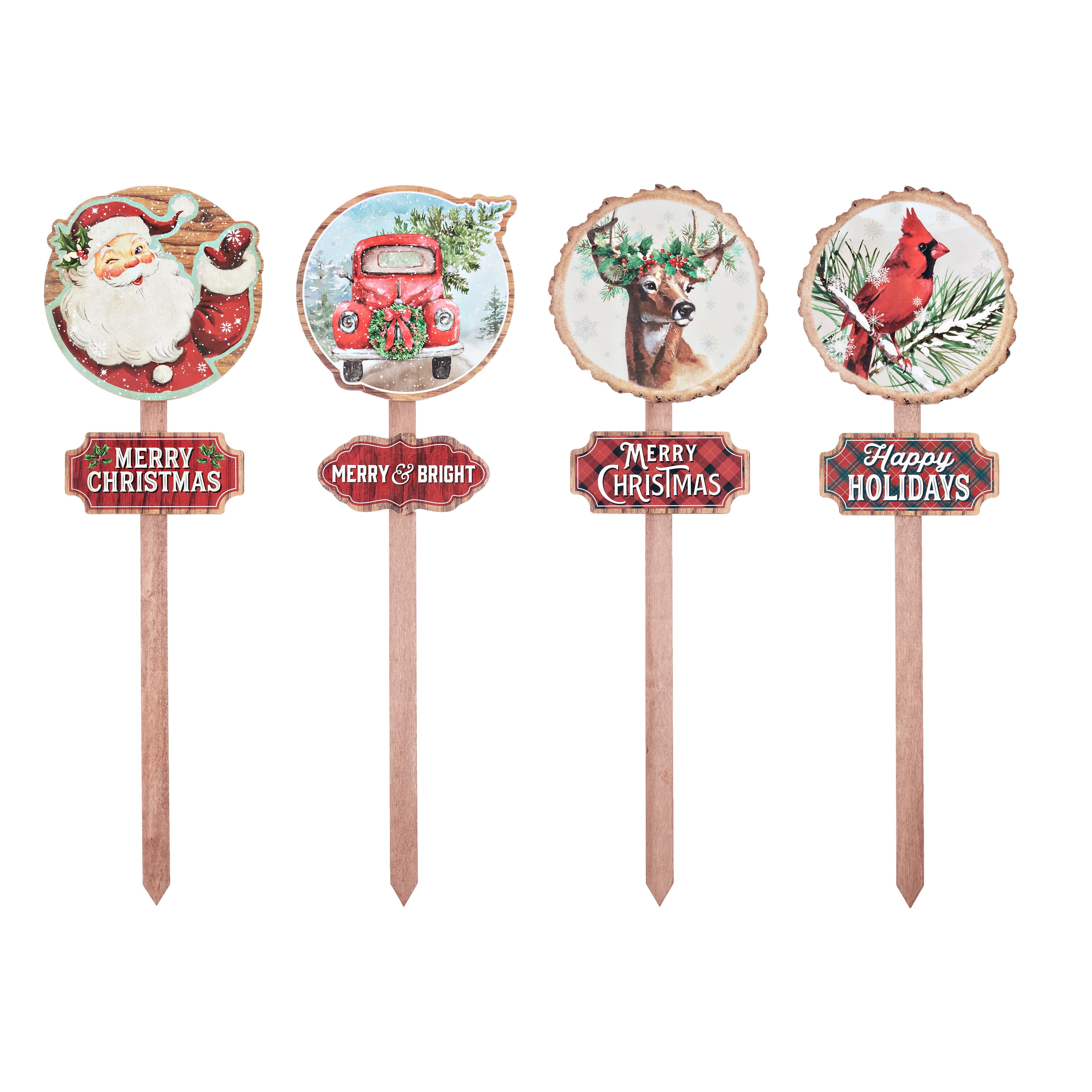 Holiday Time 26-Inch Christmas MDF Yard Stake Sign - Walmart.com