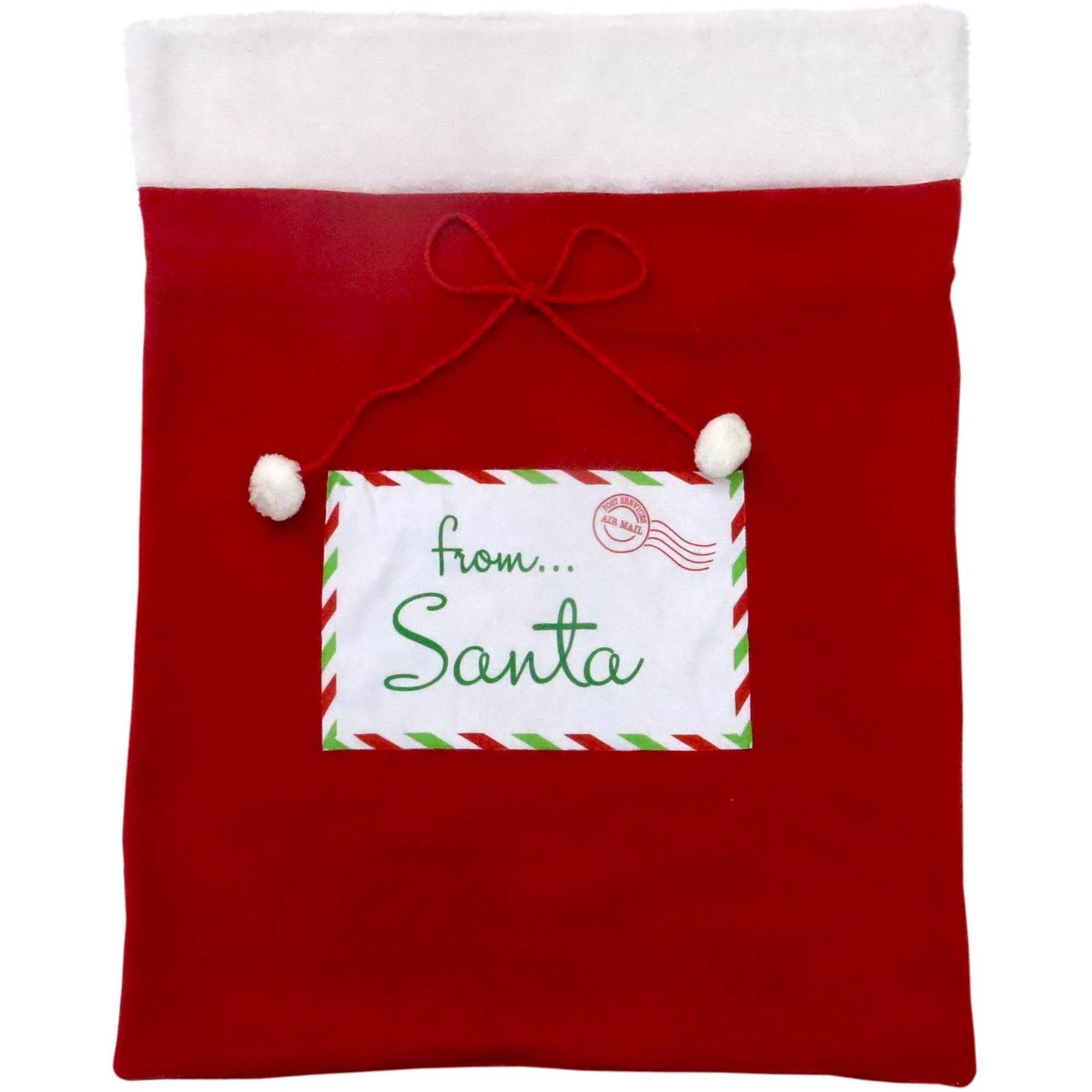 Holiday Time 36" by 28" Christmas Festive Fabric Gift Bag - Santa Mail ...