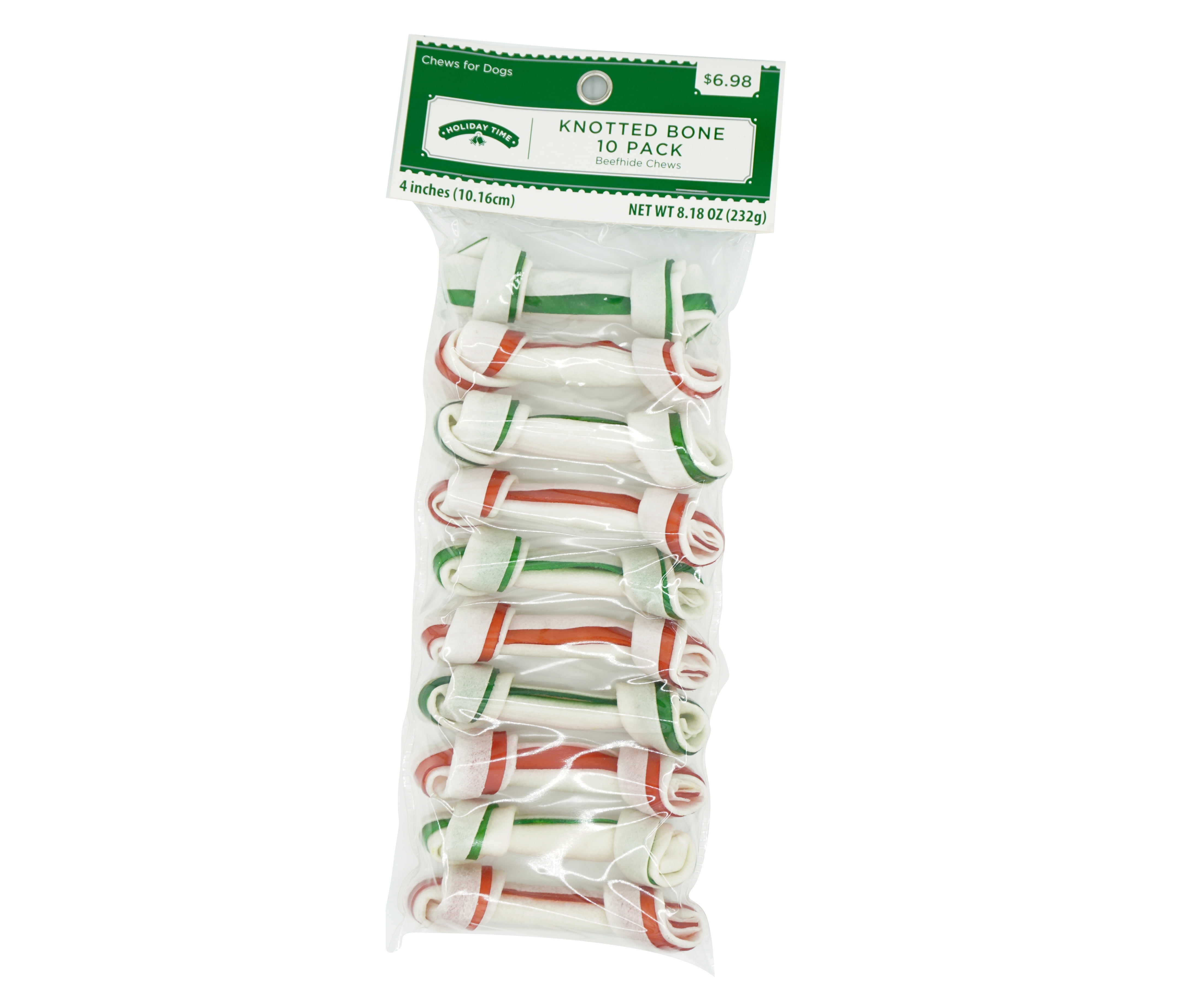 Holiday Time 4" Rawhide Knotted Bones, 8.18 OZ, 10 Count - Walmart ...