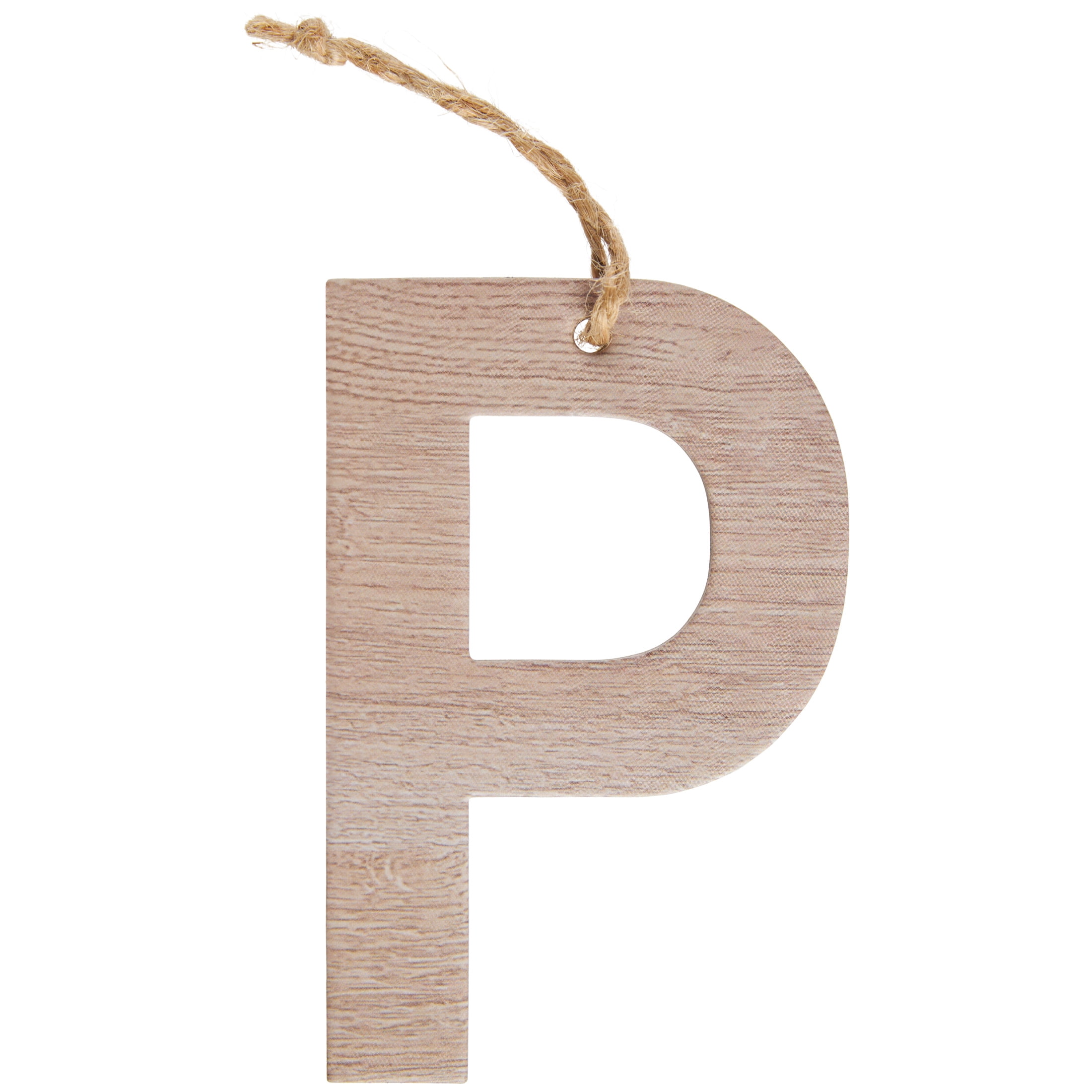 Matte Brown Monogram Letter Christmas Ornament, P, 4 in, by Holiday ...