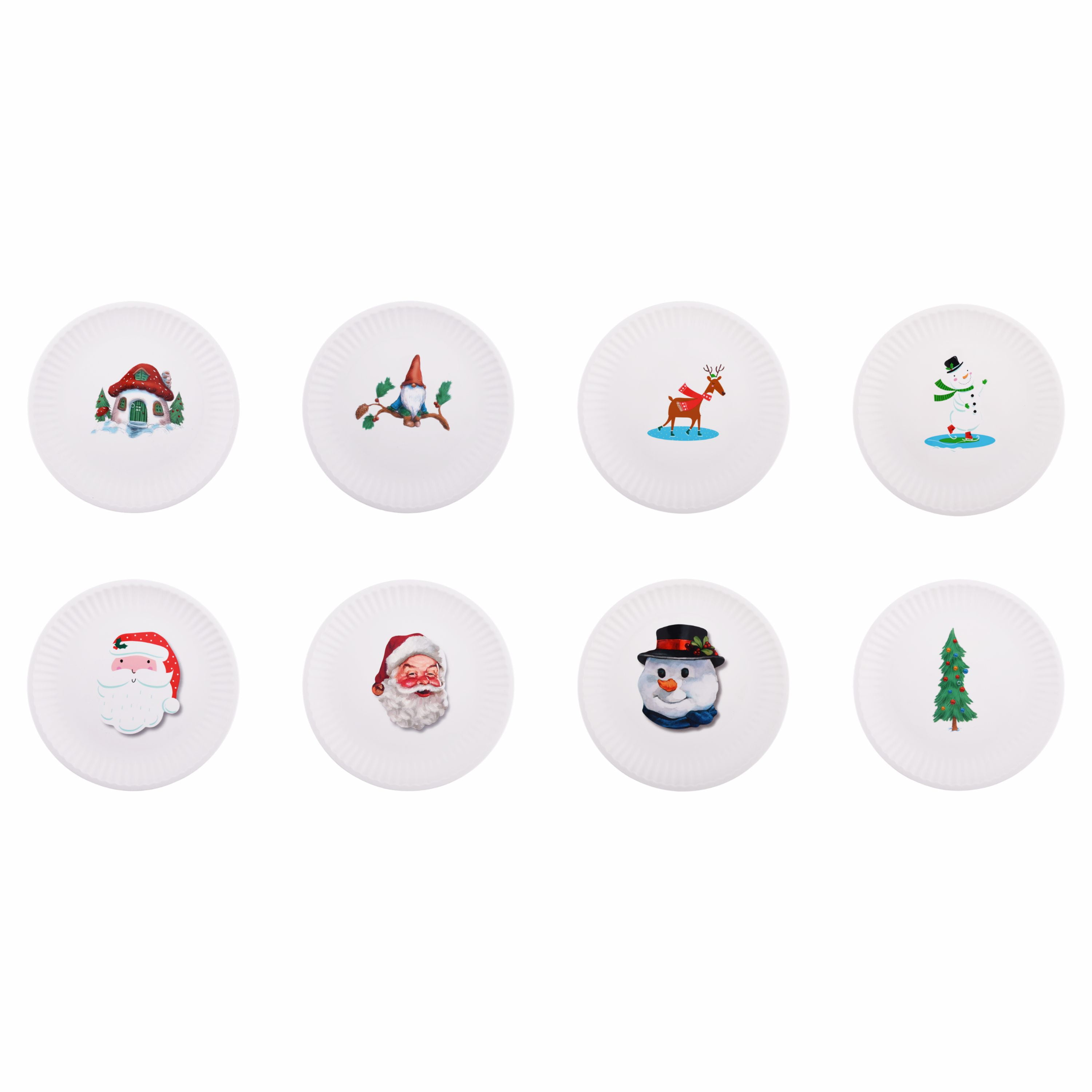 Holiday Time 8-Pack Reusable Eco-Friendly Christmas Dinner Plates ...