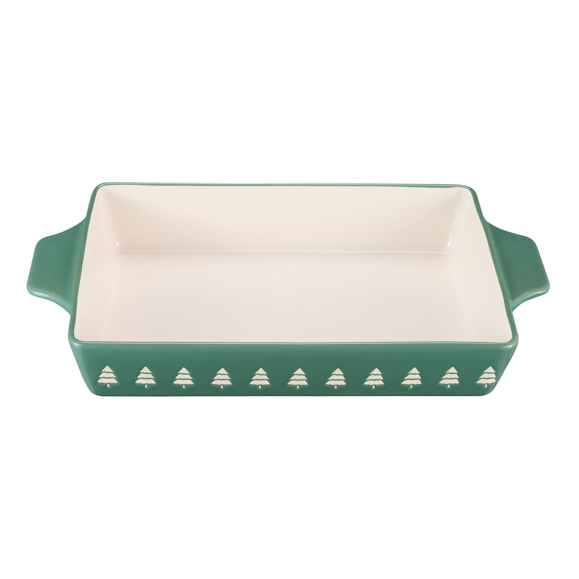 Holiday Time 9" x 13" 3.7-qt Trees Glazed Stoneware Bake & Serve Dish ...