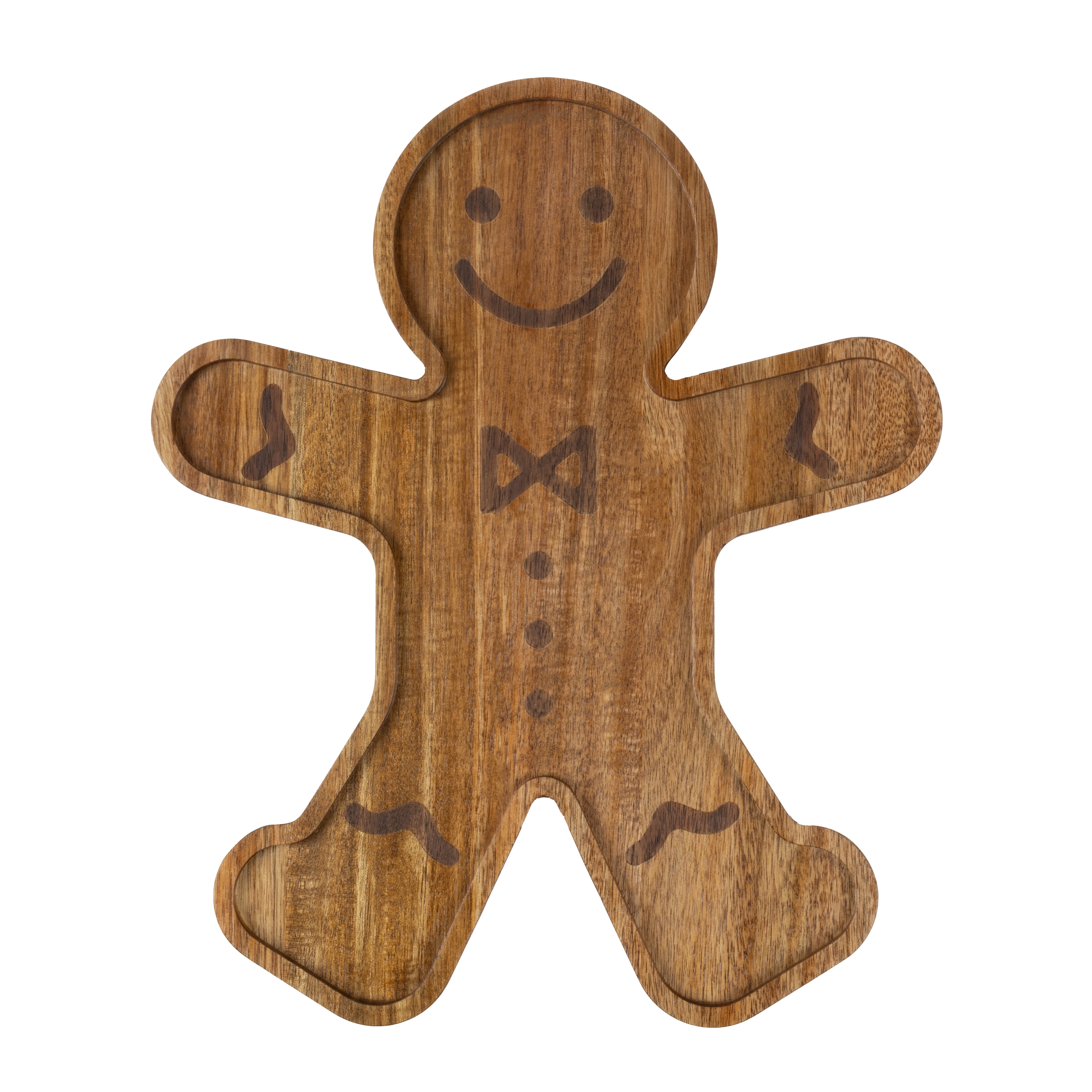 Holiday Time Acacia Wood Gingerbread Man Board, Natural Wood Color, 14 ...