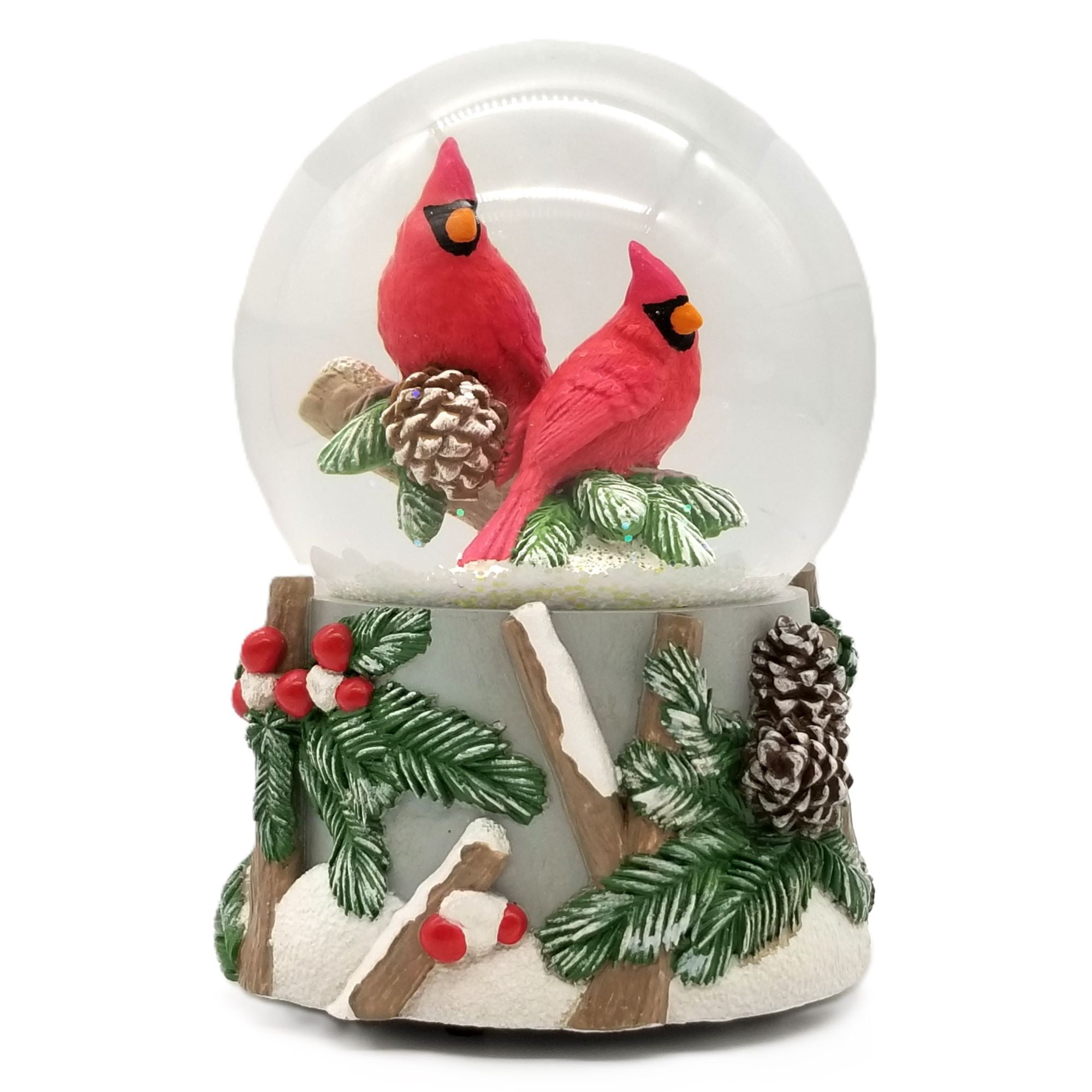 Red Cardinals Musical Christmas Snow Globe Decoration, by Holiday Time ...