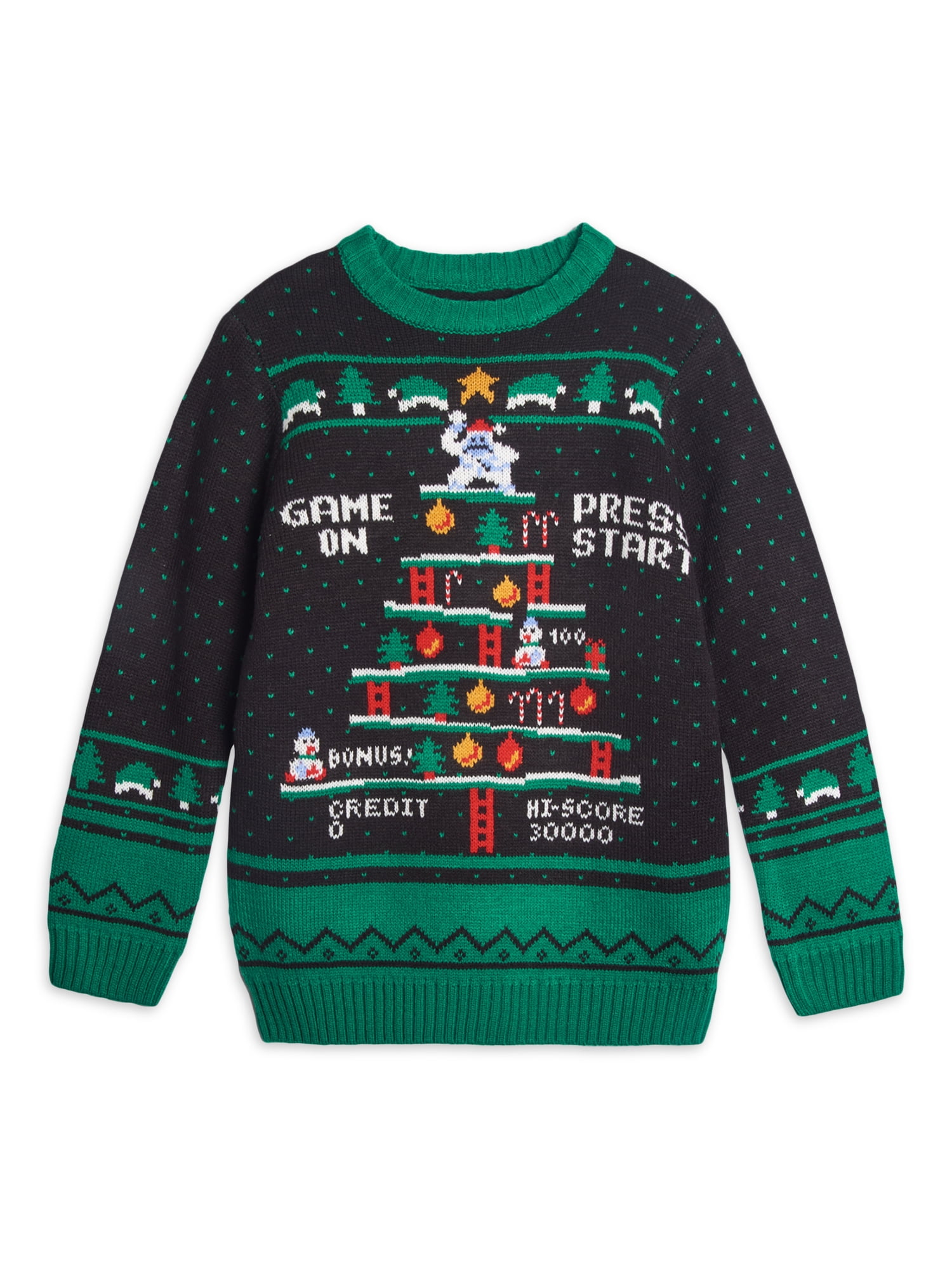 Holiday Time Big Boys Christmas Sweater, Sizes 4-18 - Walmart.com