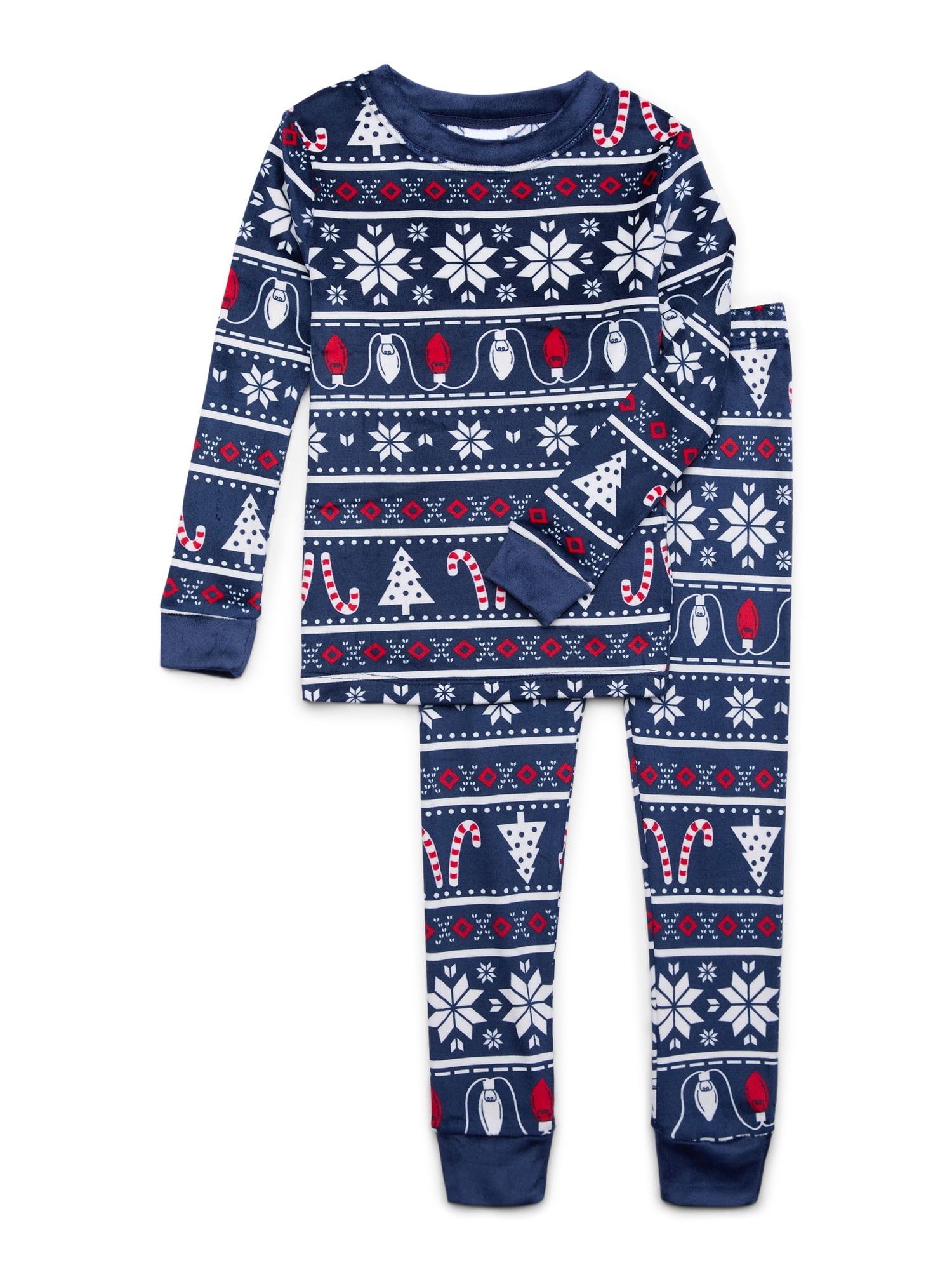 Holiday Time Boys Tight Fit Fair Isle Pajamas Set, 2-Piece, Sizes 4-10 ...