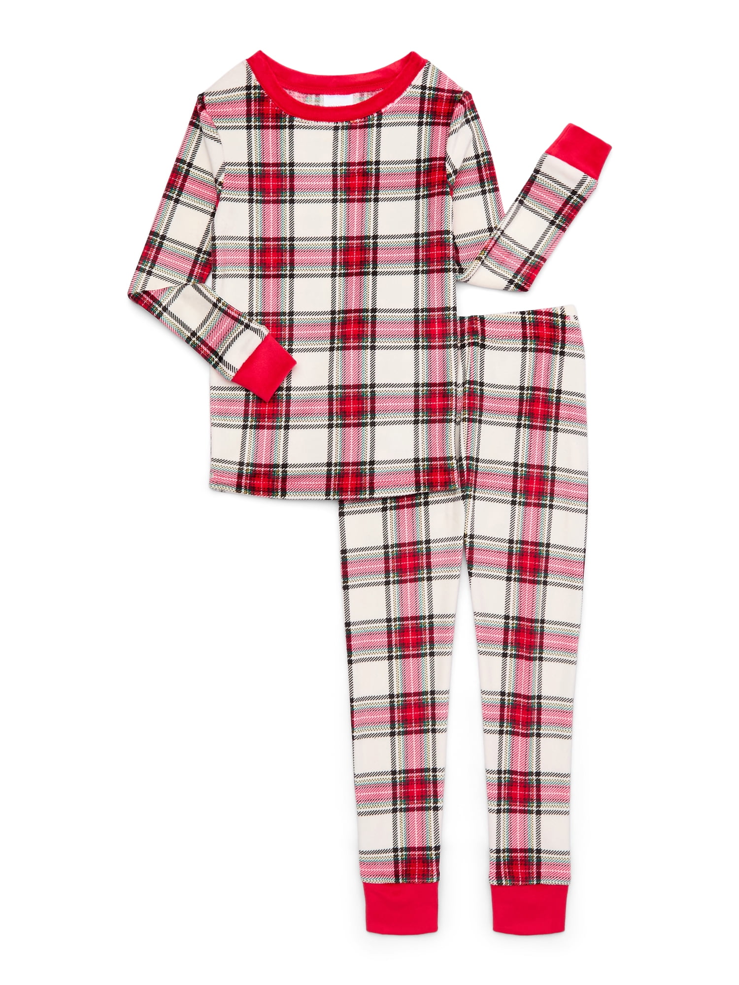 Holiday Time Boys Tight Fit Plaid Pajamas Set, 2-Piece, Sizes 4-10 ...