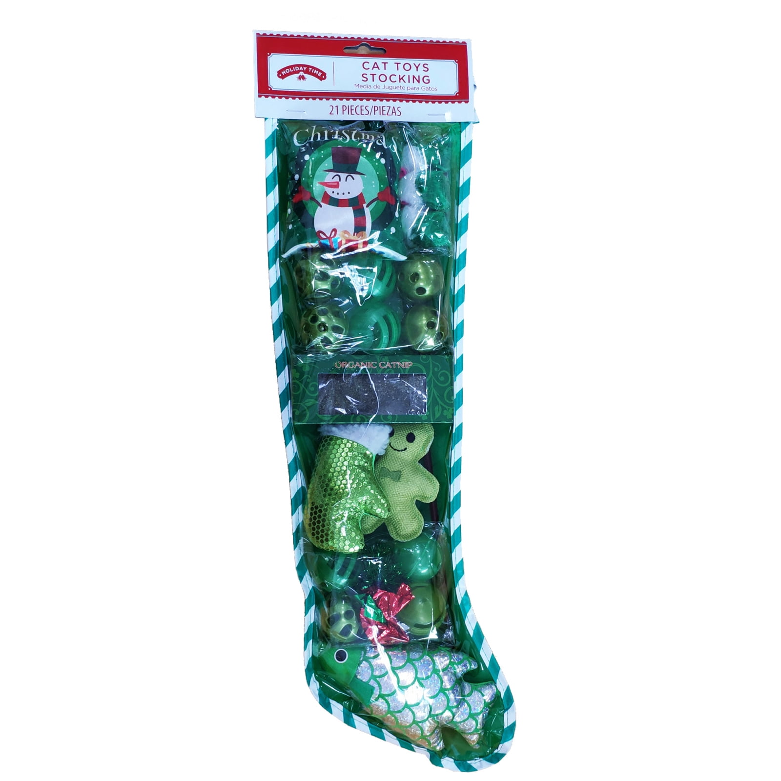Holiday Time Cat Toys Stocking, Green, 21 Pieces - Walmart.com
