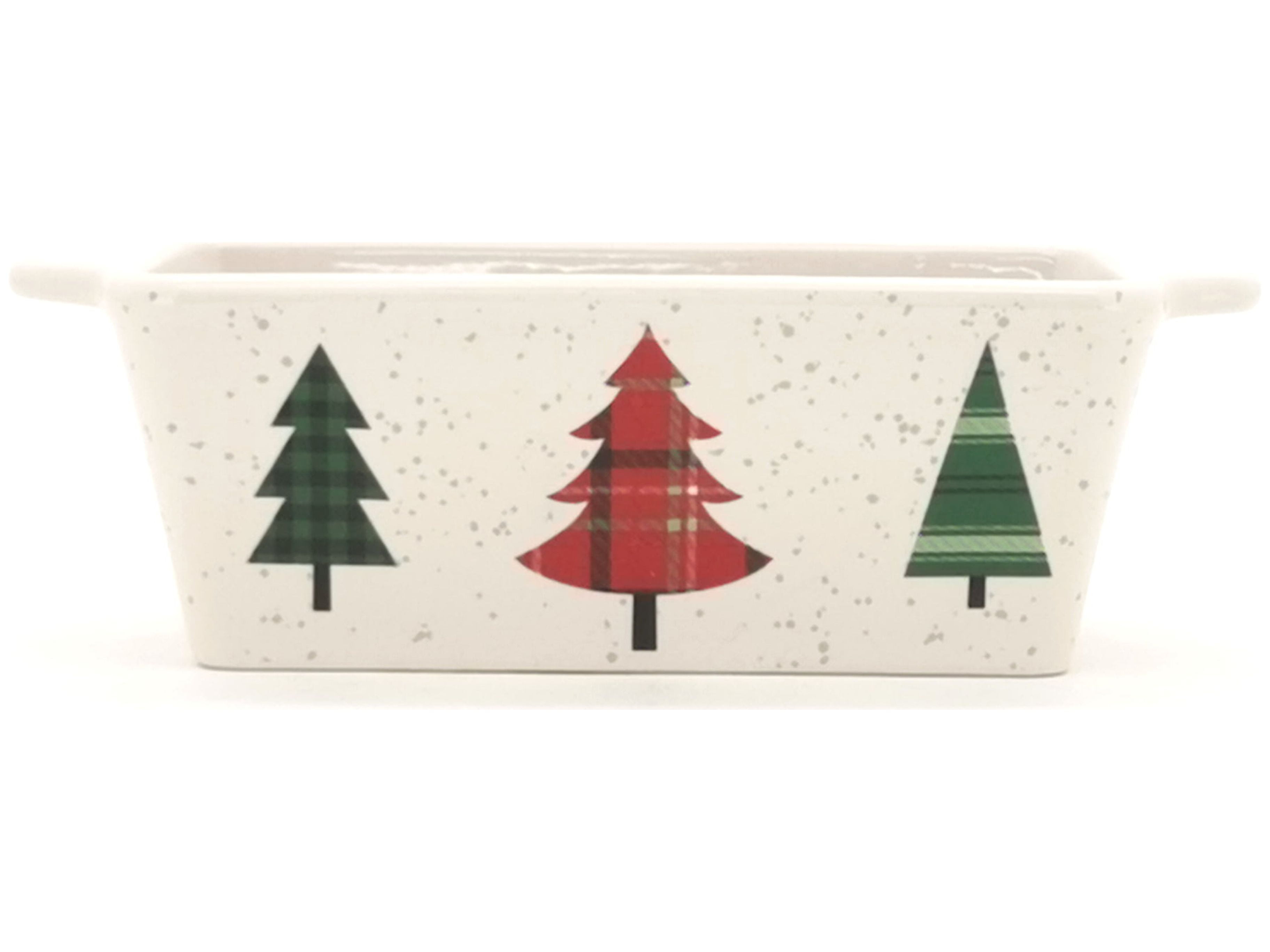 Holiday Time Christmas Ceramic Mini Loaf Pan 5.75in White Stoneware ...