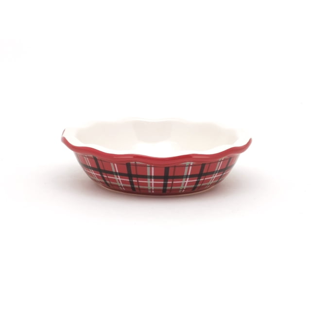 Holiday Time Ceramic Mini Pie Red Plaid, 5.5" Stoneware - Walmart.com